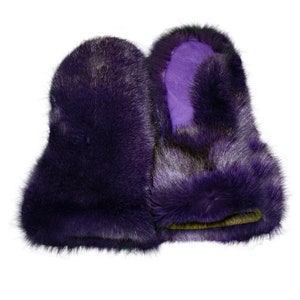 Glacier Wear Blue Fox Fur Dyed Purple Gauntlet Mittens Mts1071 - Etsy