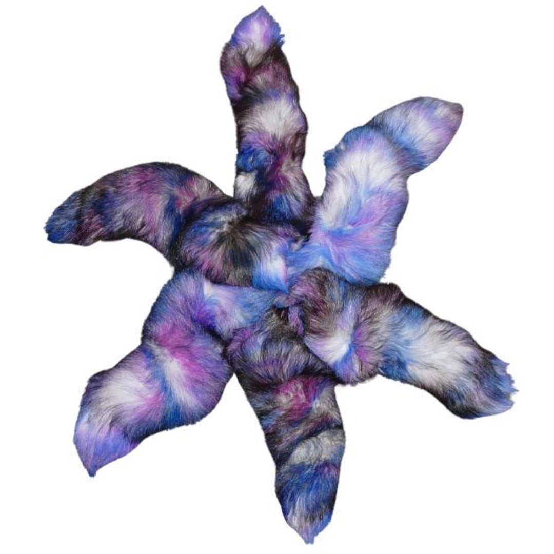 Glacier Wear Blue Fox Tail/keychain - Dyed Purple Fusion - Fxx1697 - Etsy