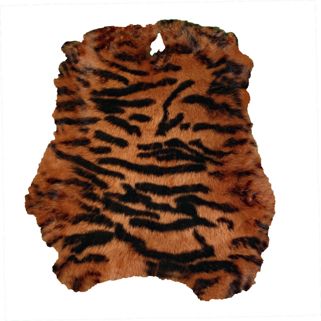 Glacier Wear Rabbit Pelt Hide Fur Stenciled Tiger Rbt0104 - Etsy