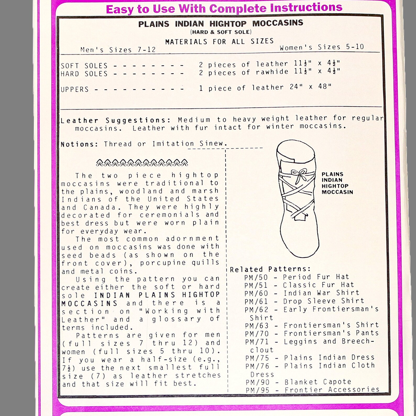 Glacier Wear Hi-top Moccasin Pattern Ptn100pm81 - Etsy