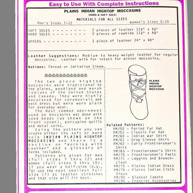 Glacier Wear Hi-top Moccasin Pattern Ptn100pm81 - Etsy