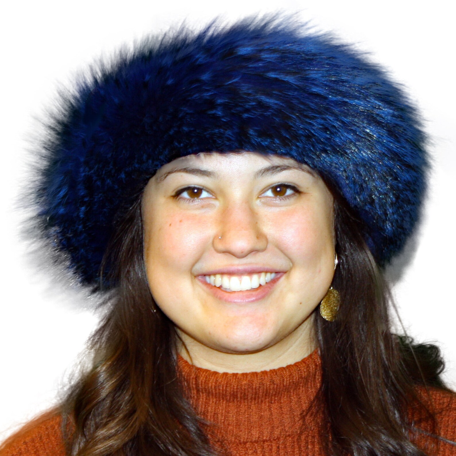 Glacier Wear Sapphire Dyed Badger Fur Headbands Neck Warmers Collars ...
