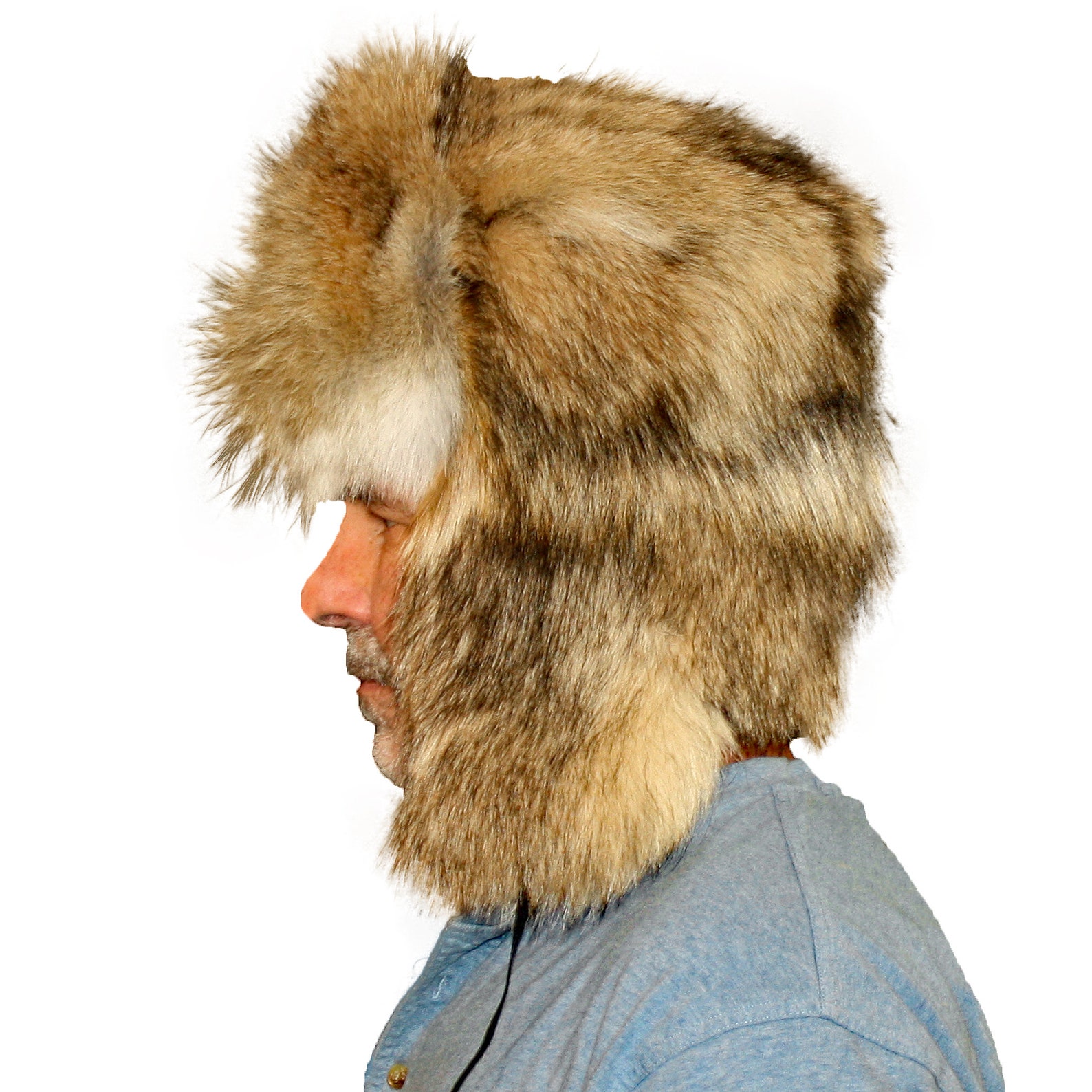 Glacier Wear Coyote Fur Russian Trooper Hat- Hts1030 - Etsy