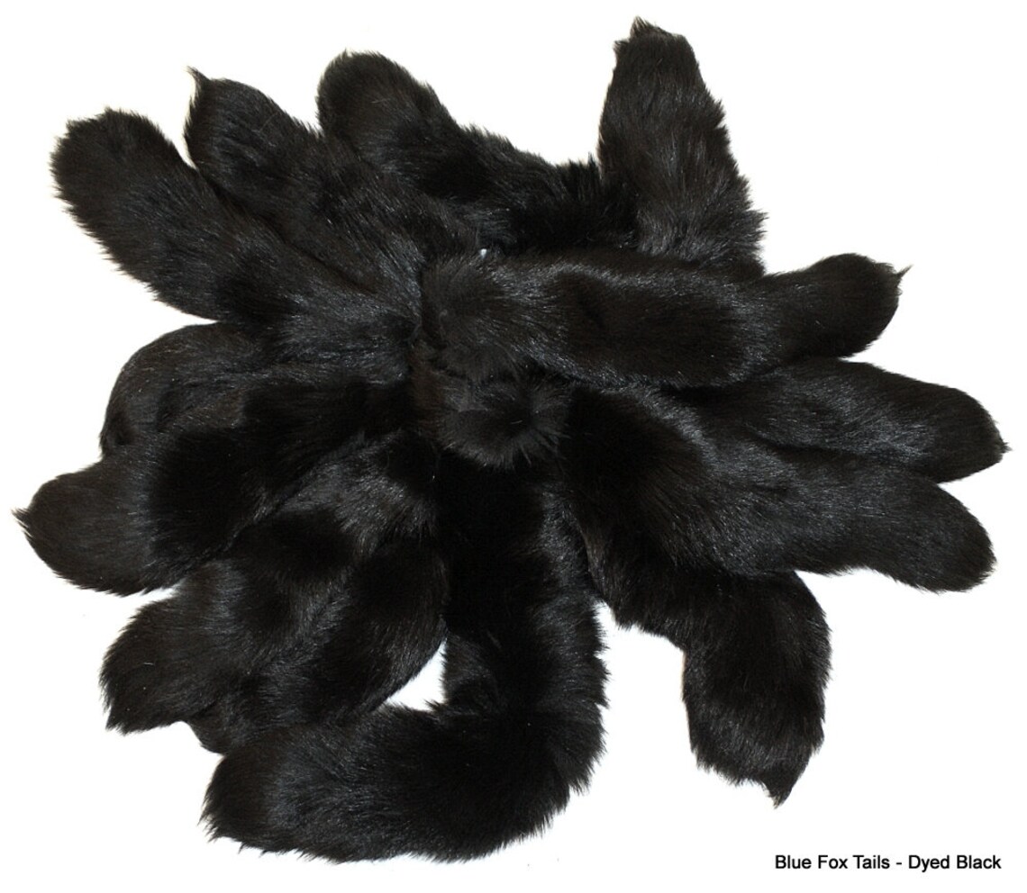 Glacier Wear Blue Fox Tail or Keychain - Dyed Black (fxx1665) - Etsy