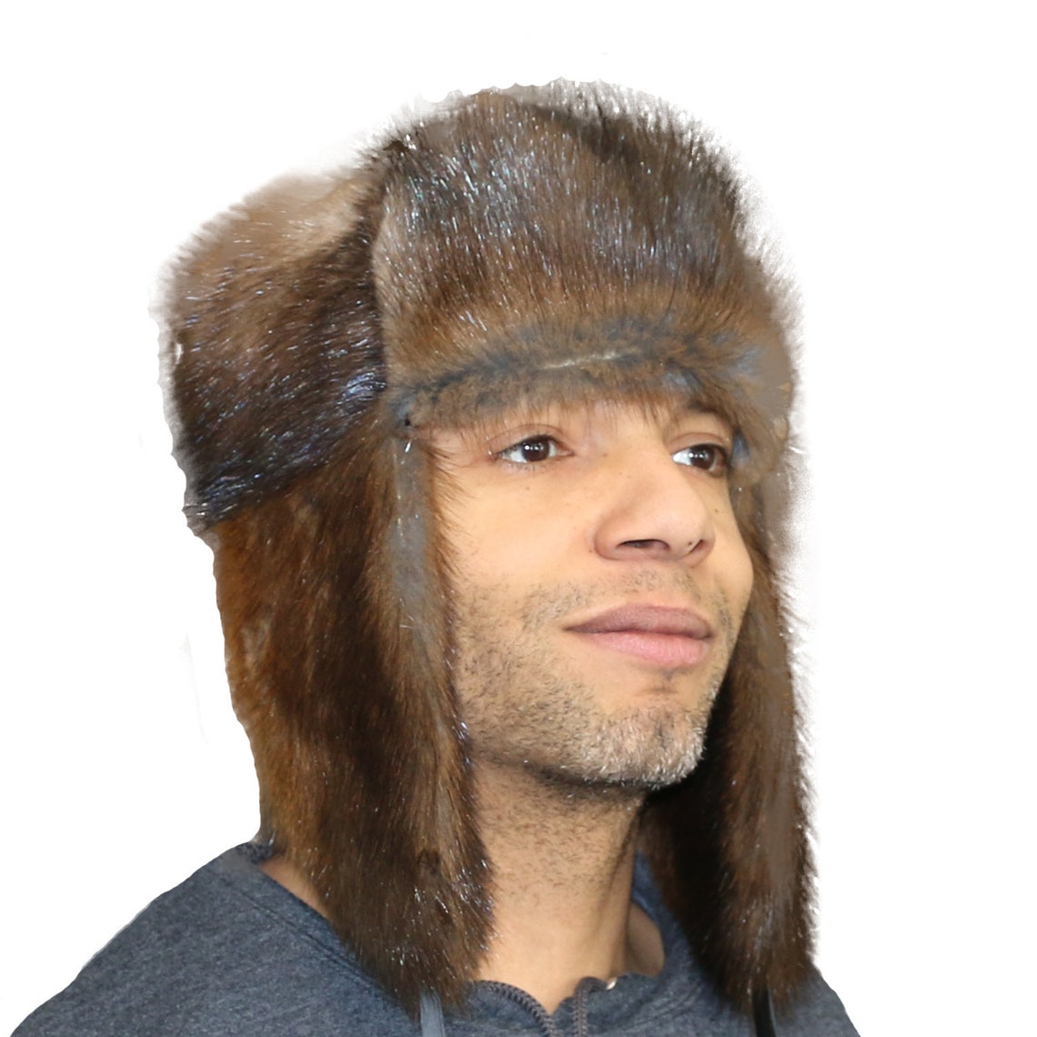Glacier Wear Muskrat Fur Russian Trooper Hat Hts1100 - Etsy