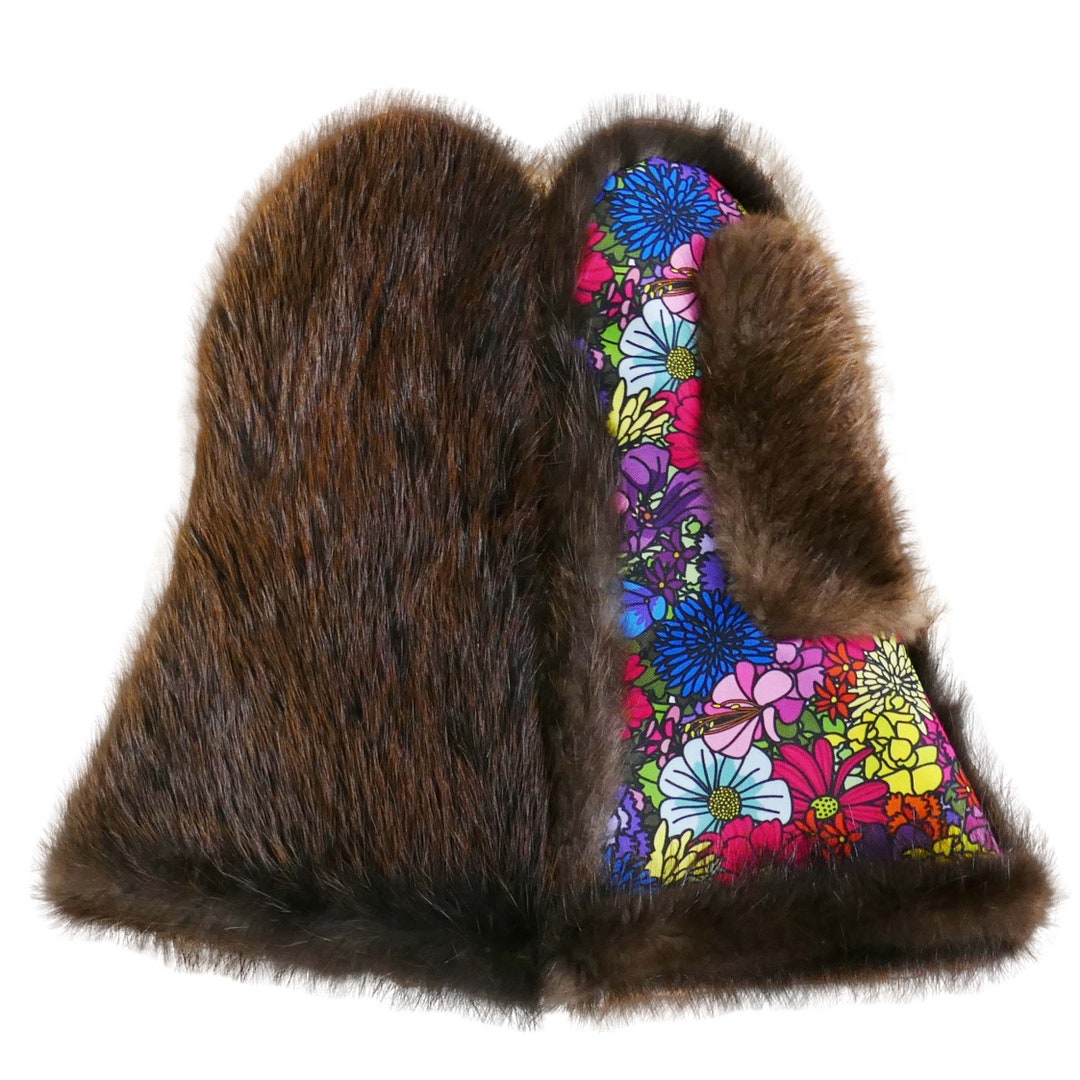 Glacier Wear Natural Beaver With Waterproof Canvas Mittens Mts1307 - Etsy
