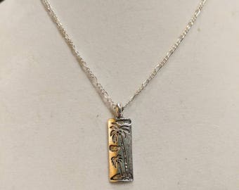 925 Sterling Silver Palm Necklace, Palm Tree Necklace, Tree Pendant ...