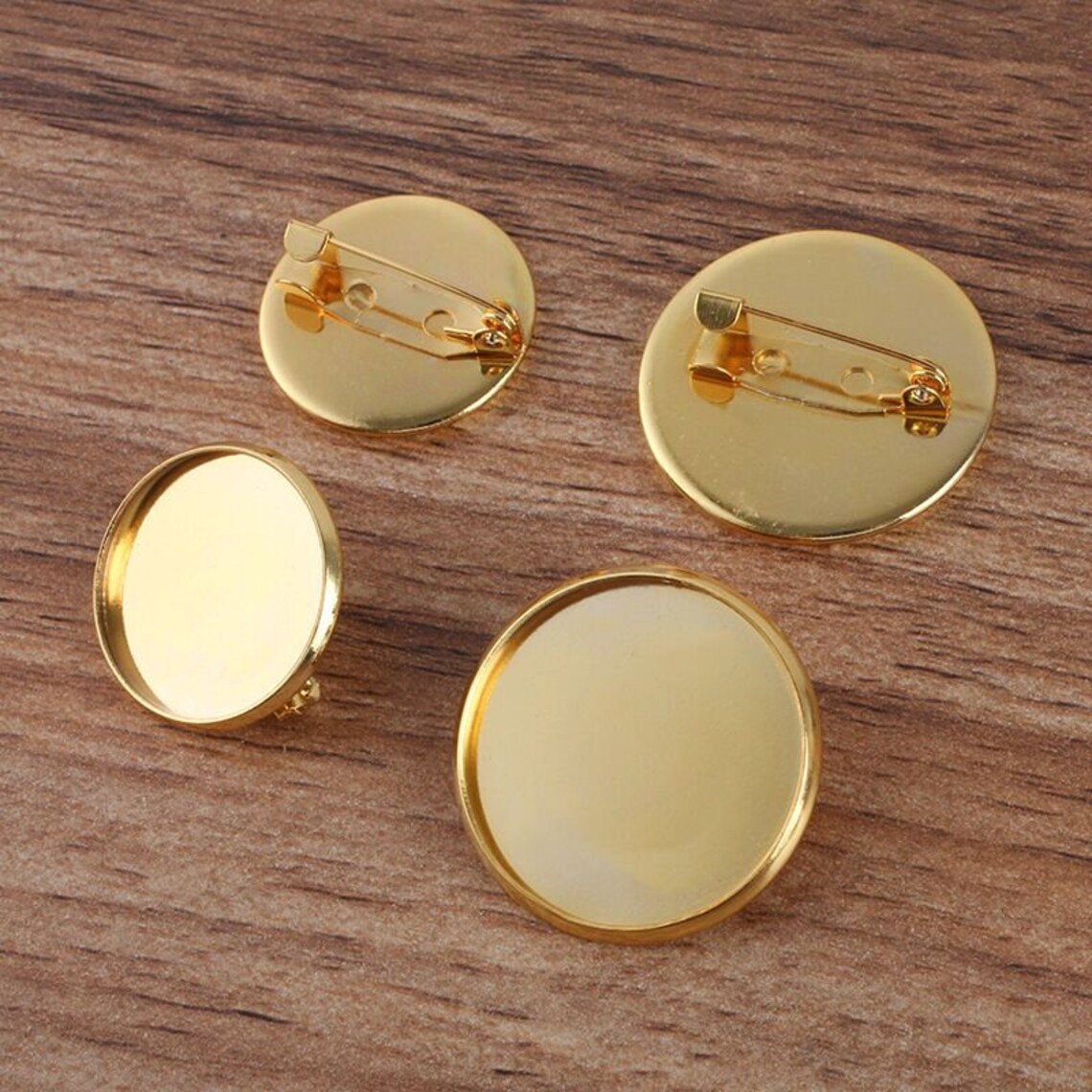 Bulk 50 Pcs Brooch Settings Bezel Blanks 25mm/20mm Brass Base - Etsy