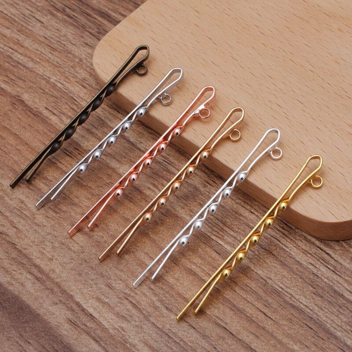 Bulk 50 Pcs Hair Clips Hair Pin Blank Welded Link Ring Brass Base - Etsy