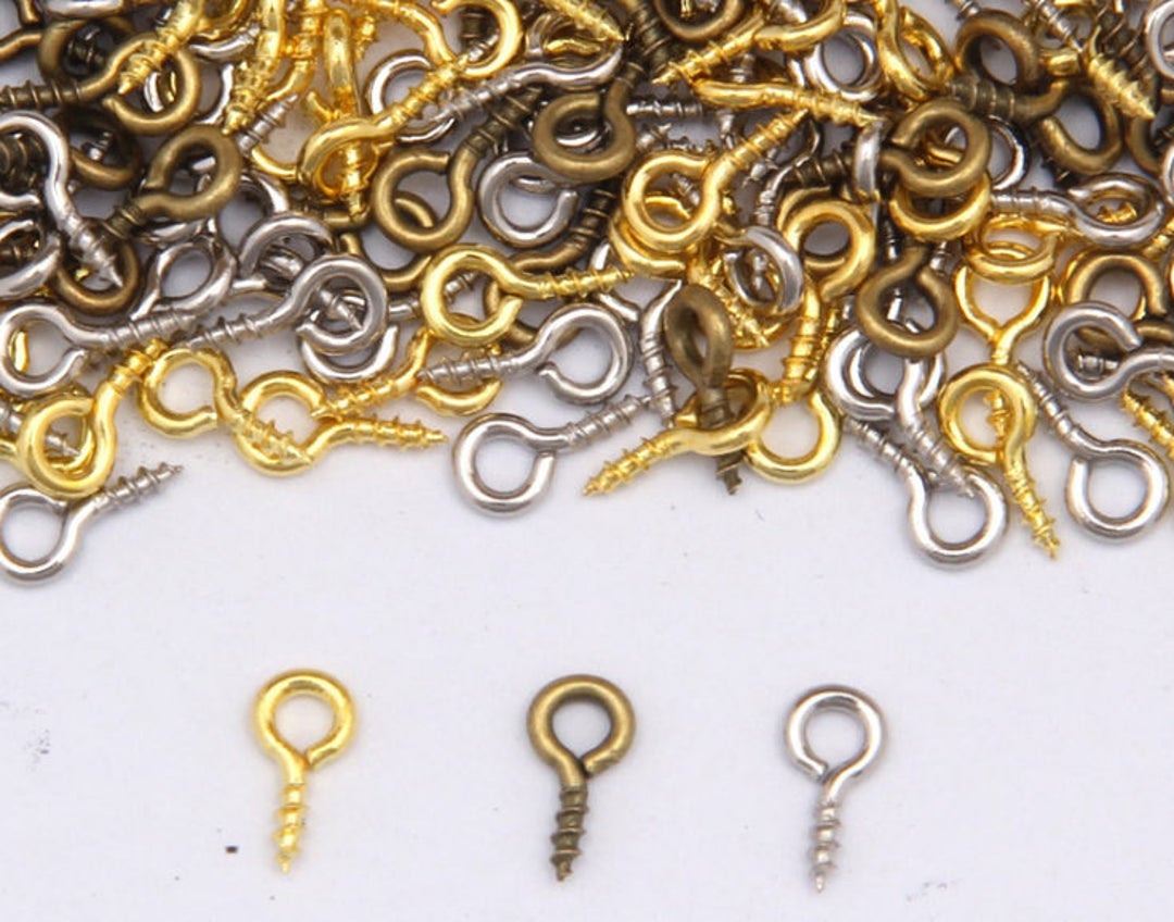 200 Pcs Eye Screw Bails Eye Pin Bails Color Size Option - Etsy