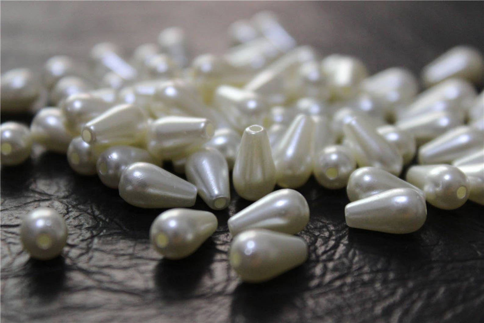 200 Pcs Beads Acrylic Drop Shape Effect Pearly - Etsy