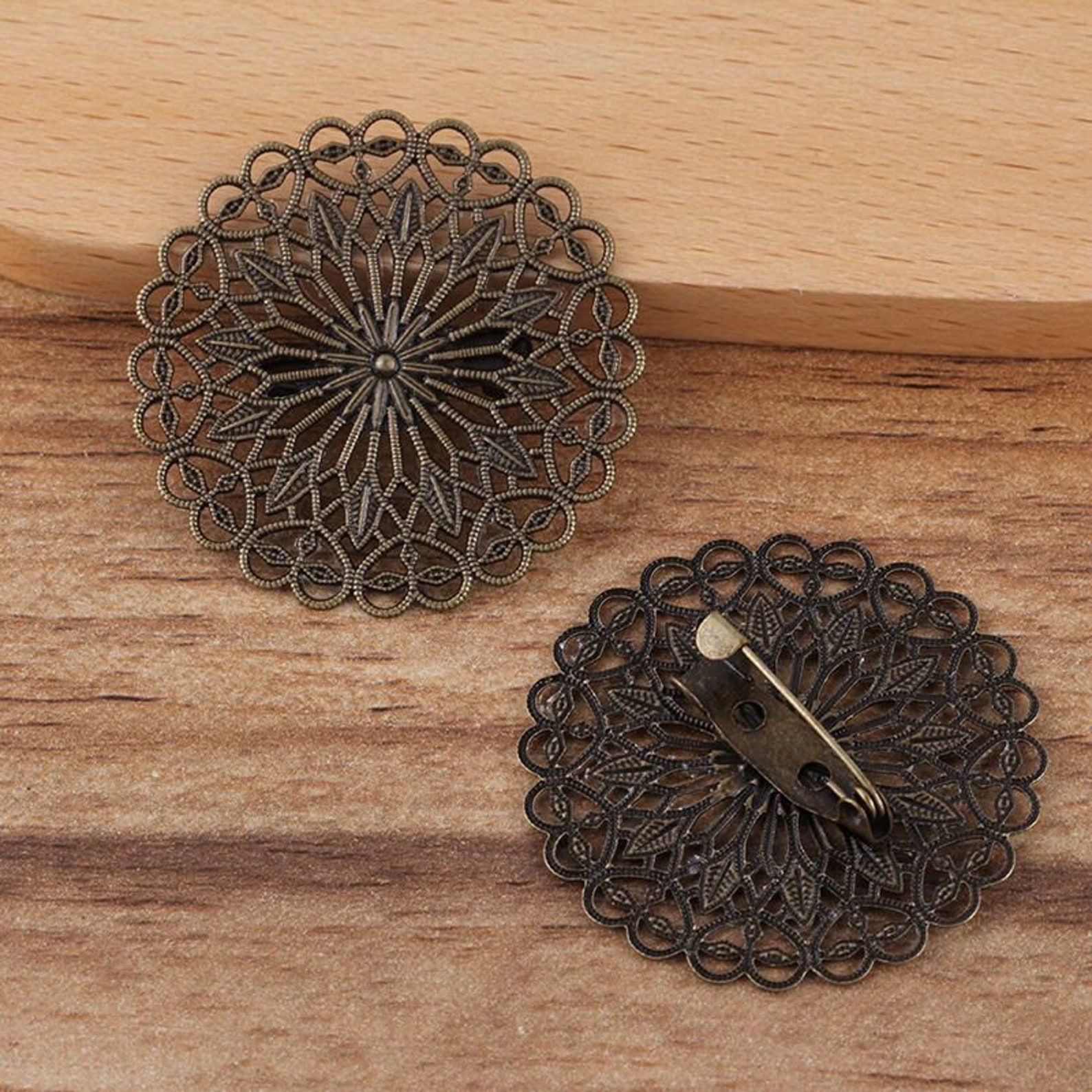 Bulk 20 Pcs Brooch Settings Bezel Blanks Brass Base - Etsy