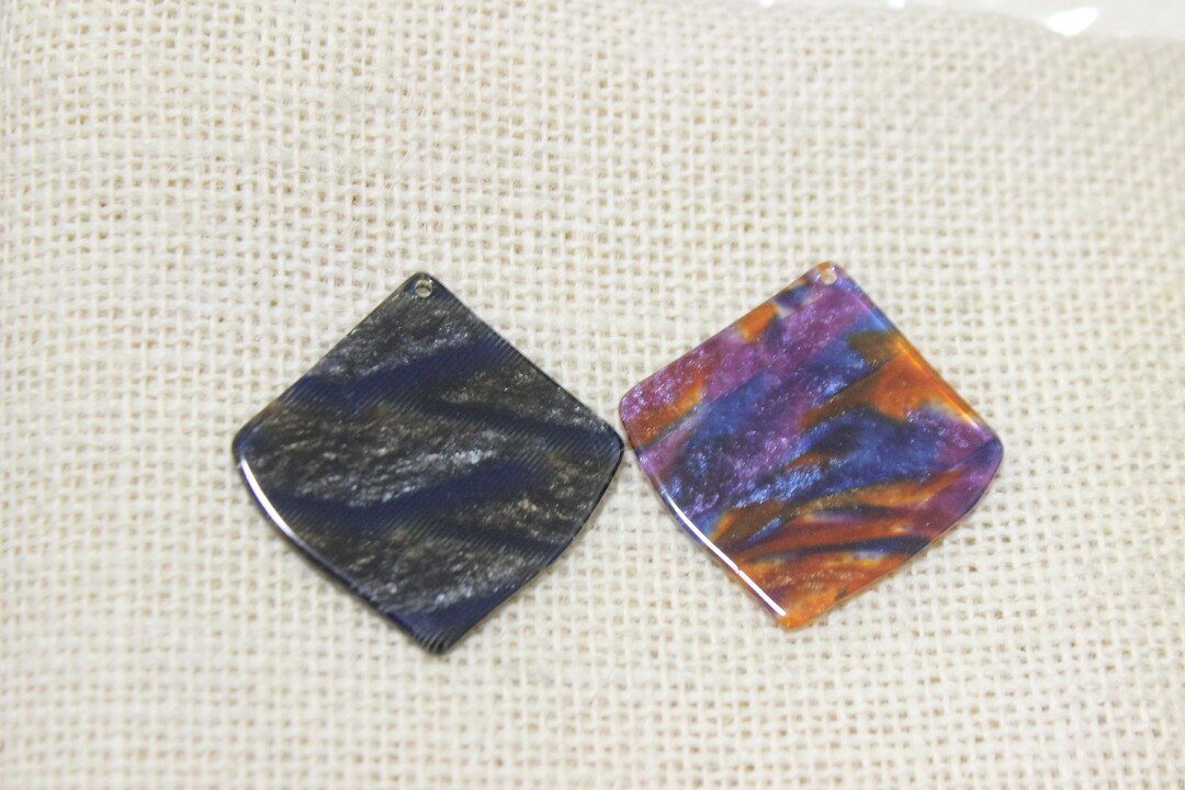 Tortoise Shell Irregular Square Pendants Charms Resin Acetate Acrylic ...