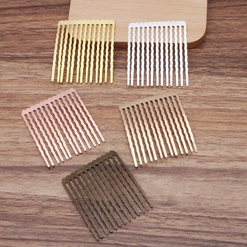 Bulk 20 Pcs Hair Tooth Comb Blanks Hair Accessories Brass Base - Etsy