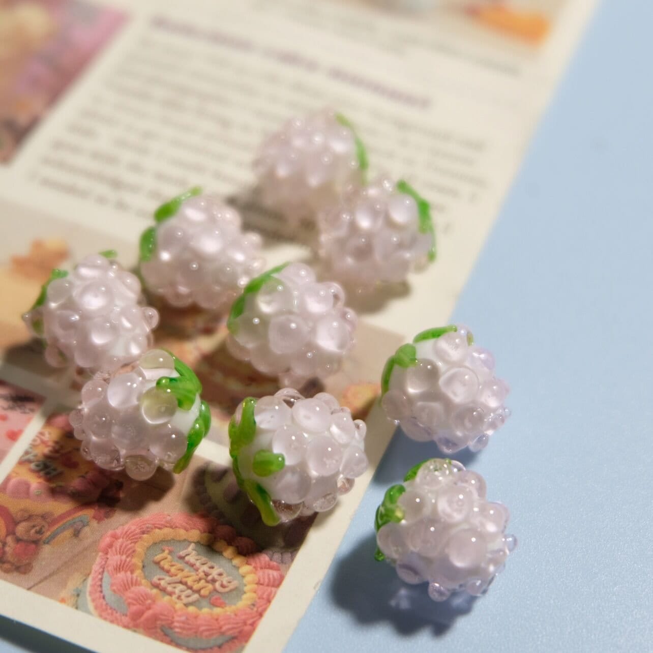 2 Pcs Lampwork Glass Beads Raspberry Fruit Top Quality - Etsy