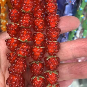 2 Pcs Lampwork Glass Beads Raspberry Fruit Top Quality - Etsy