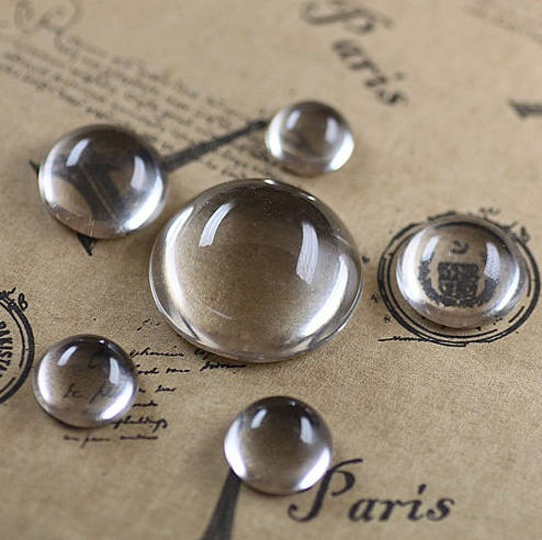 Glass Cabochon Glass Dome Half-globe Round Glass Insert Glass Tile 8mm ...