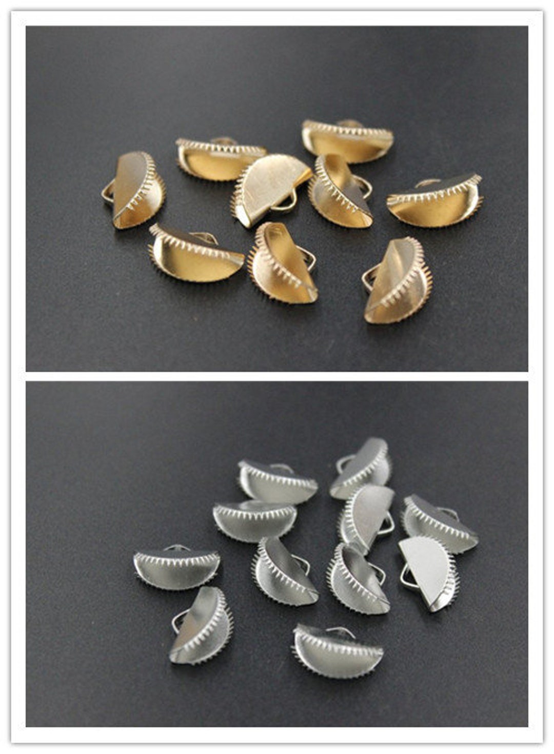 50 Pcs End Caps Claw Connector Fan Shape for Jewelry Making Size Color ...