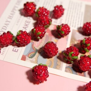 2 Pcs Lampwork Glass Beads Raspberry Fruit Top Quality - Etsy