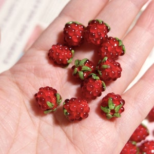 2 Pcs Lampwork Glass Beads Raspberry Fruit Top Quality - Etsy