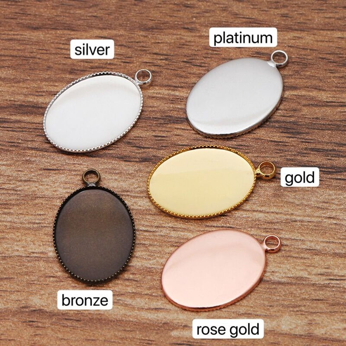 Bulk 50 pcs pendants settings oval bezel blanks Brass base | Etsy