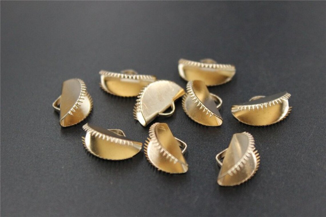 50 Pcs End Caps Claw Connector Fan Shape for Jewelry Making Size Color ...