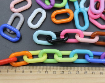 40pcs Oval Tortoiseshell Acrylic Chain Links Plastic Chain - Etsy