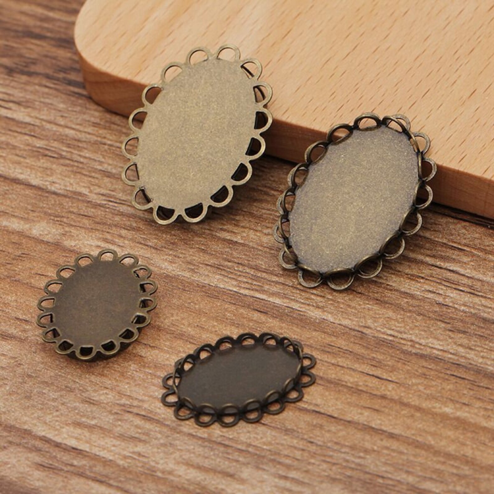 Bulk 20 Pcs Pendants Settings Oval Bezel Blanks Brass Base - Etsy