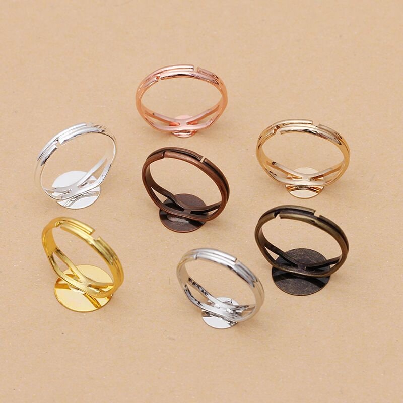 Bulk 40 Pcs Ring Setting Blank Bezel Adjustable Rings - Etsy