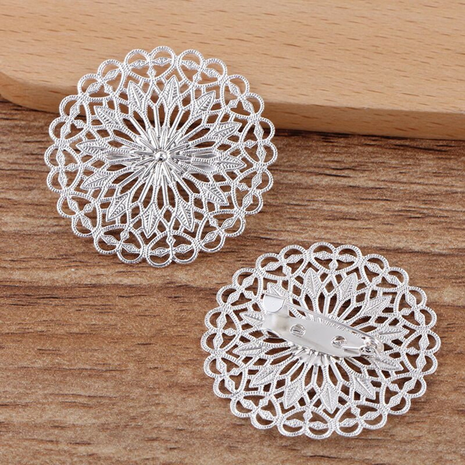 Bulk 20 Pcs Brooch Settings Bezel Blanks Brass Base - Etsy