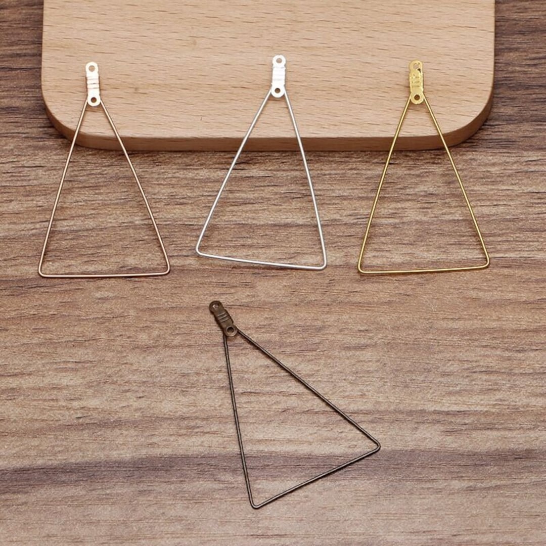 Bulk 50 Pcs Circle Wire Triangle Connector Earring Hoops Lever Back ...