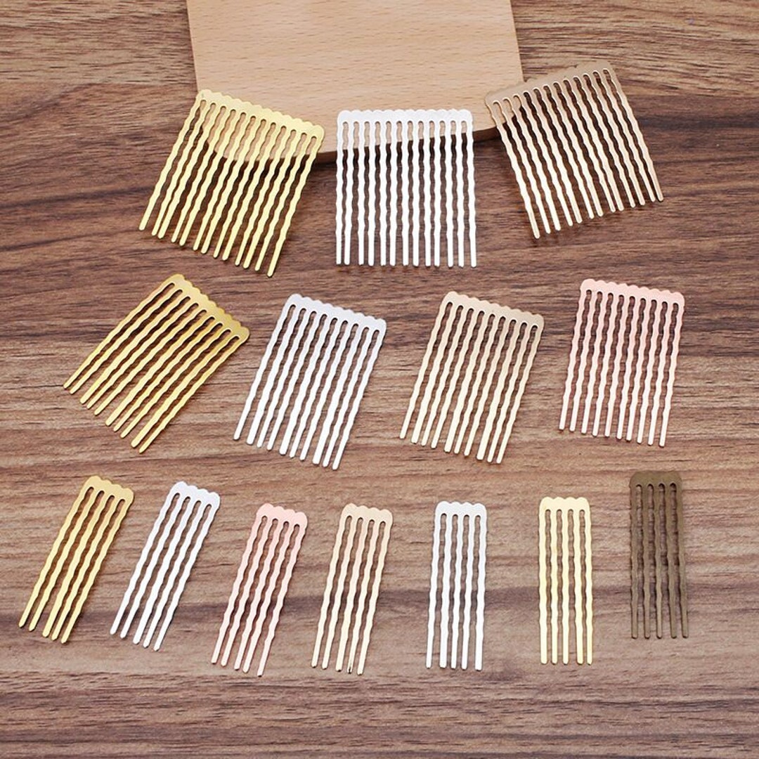 Bulk 20 Pcs Hair Tooth Comb Blanks Hair Accessories Brass Base - Etsy
