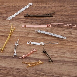 Bulk 50 Pcs Hair Clips With Spring Clip Blanks Brass Base - Etsy