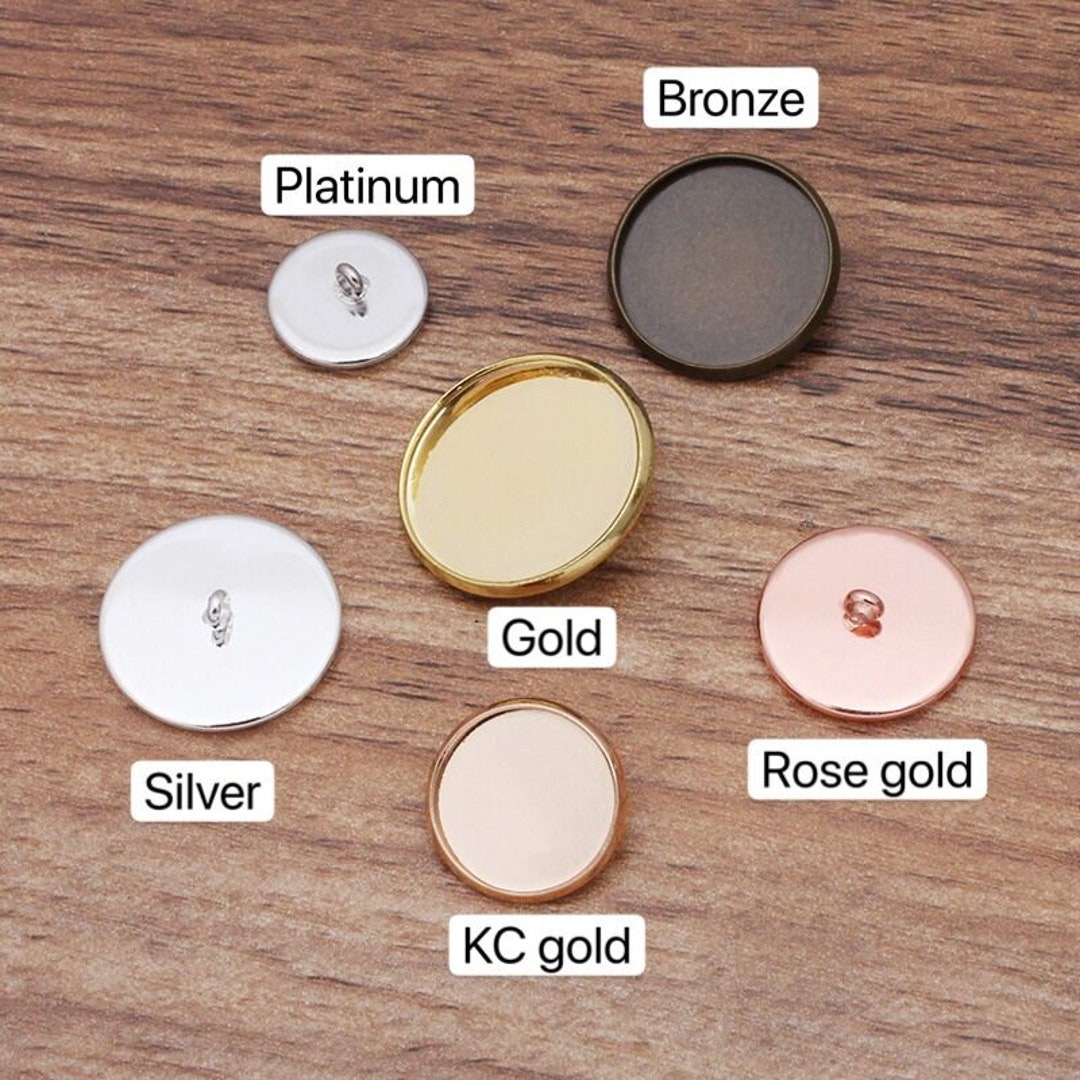 Bulk 100 Pcs SEW on BUTTON Bezel Tray Blanks Brass Base - Etsy