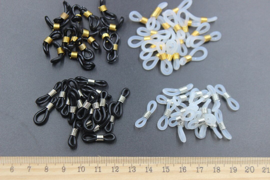 Rubber Connectors Loops for Eyeglass Holder Necklace Chain Black and ...