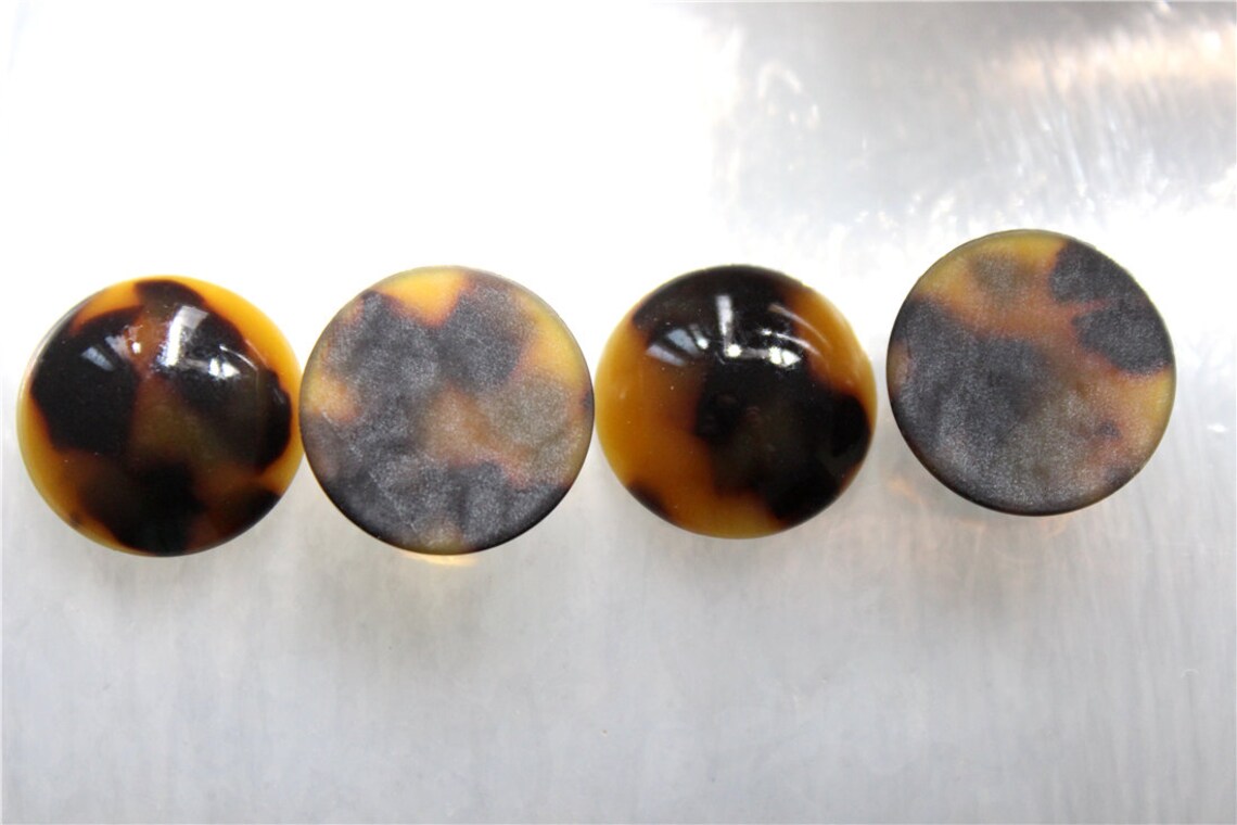 2 Pcs Tortoise Shell Cabochon Acetate Acrylic Round 20mm - Etsy