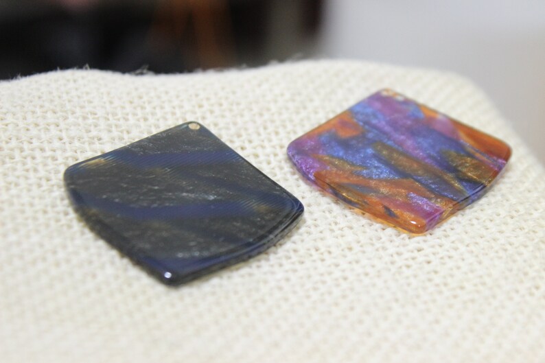 Tortoise Shell Irregular Square Pendants Charms Resin Acetate - Etsy
