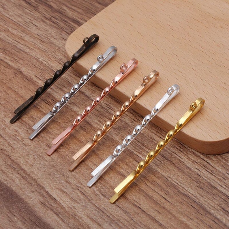 Bulk 50 Pcs Hair Clips Hair Pin Blank Welded Link Ring Brass Base - Etsy