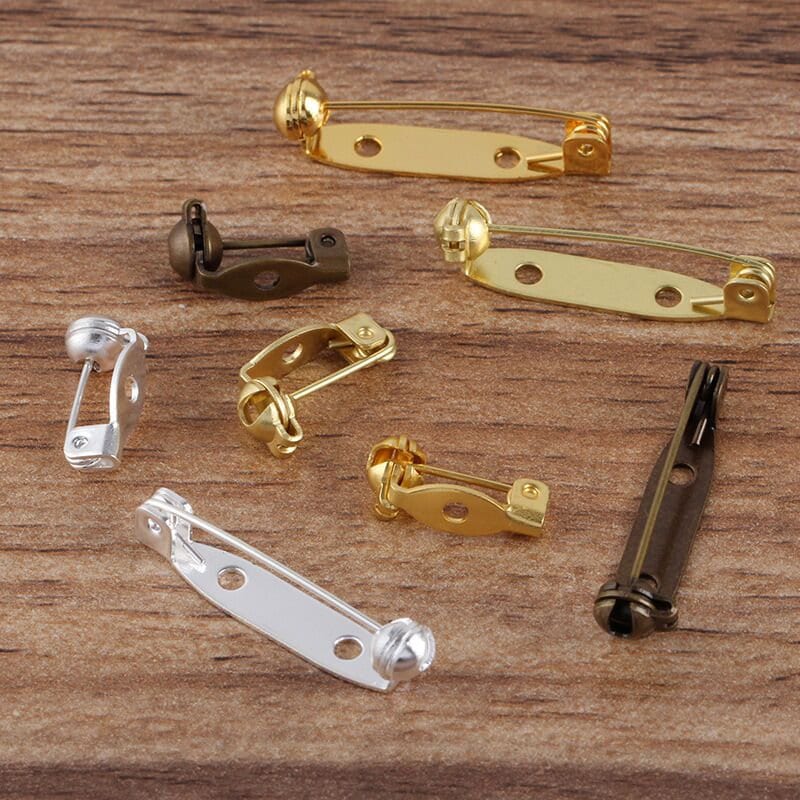Bulk 50 Pcs Simple Brooch Clips Settings Blanks Brass Base - Etsy UK