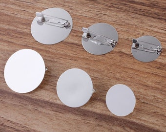 Bulk 20 Pcs Brooch Settings Bezel Blanks Brass Base - Etsy