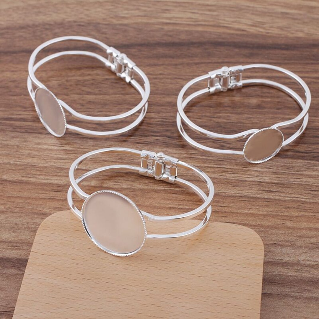 Bulk 5 Pcs Bracelet Bangle Bezel Blanks - Etsy