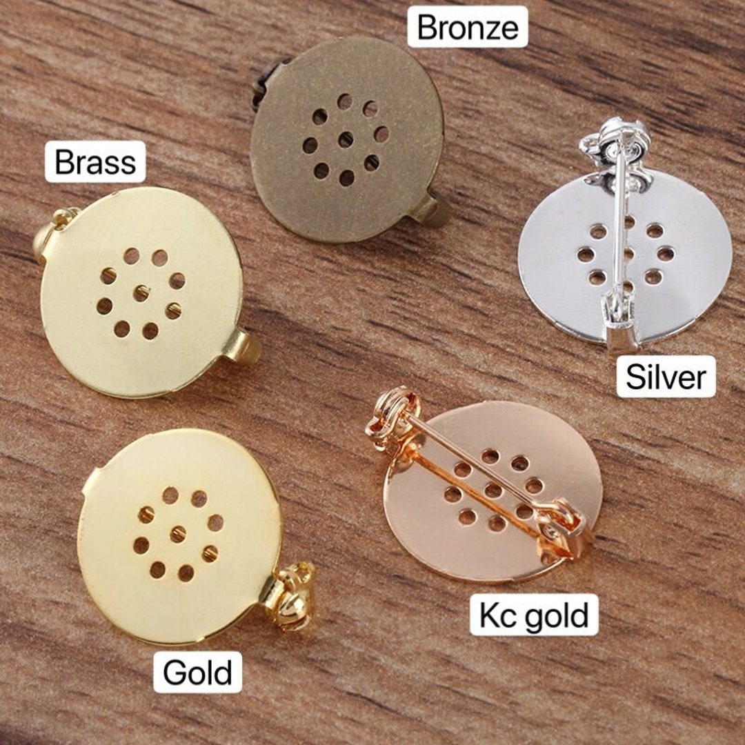 Bulk 20 Pcs Brooch Setting Bezel Blank Brass Base - Etsy