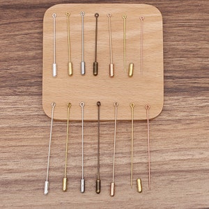 Bulk 50 Pcs Tie Pin, Eye Pin Lapel Pin Tie Tack, Bezel Blank,back ...