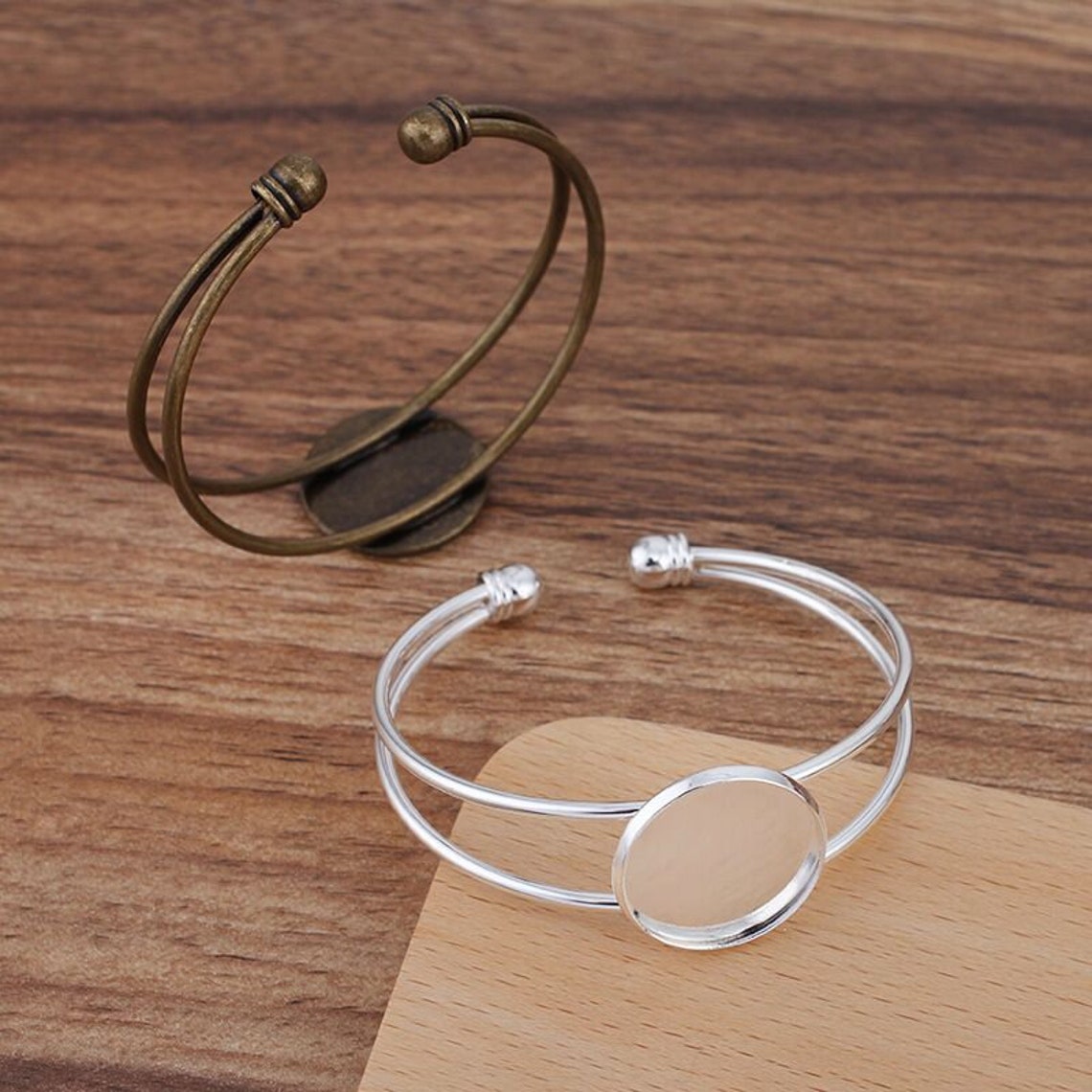 Bulk 5 Pcs Bracelet Bangle Bezel Blanks Brass Base 20mm 25mm - Etsy