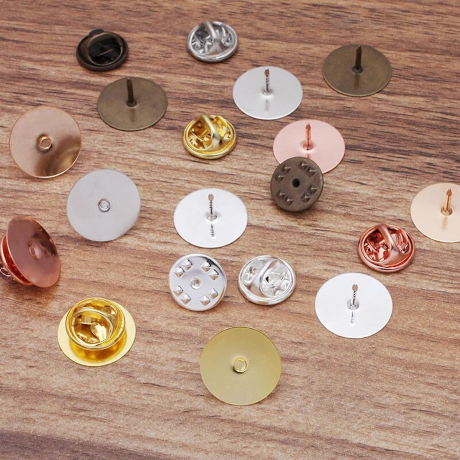 Bulk 200 Pcs Tie Pin, Lapel Pin Tie Tack, Bezel Blank,back Brooch ...