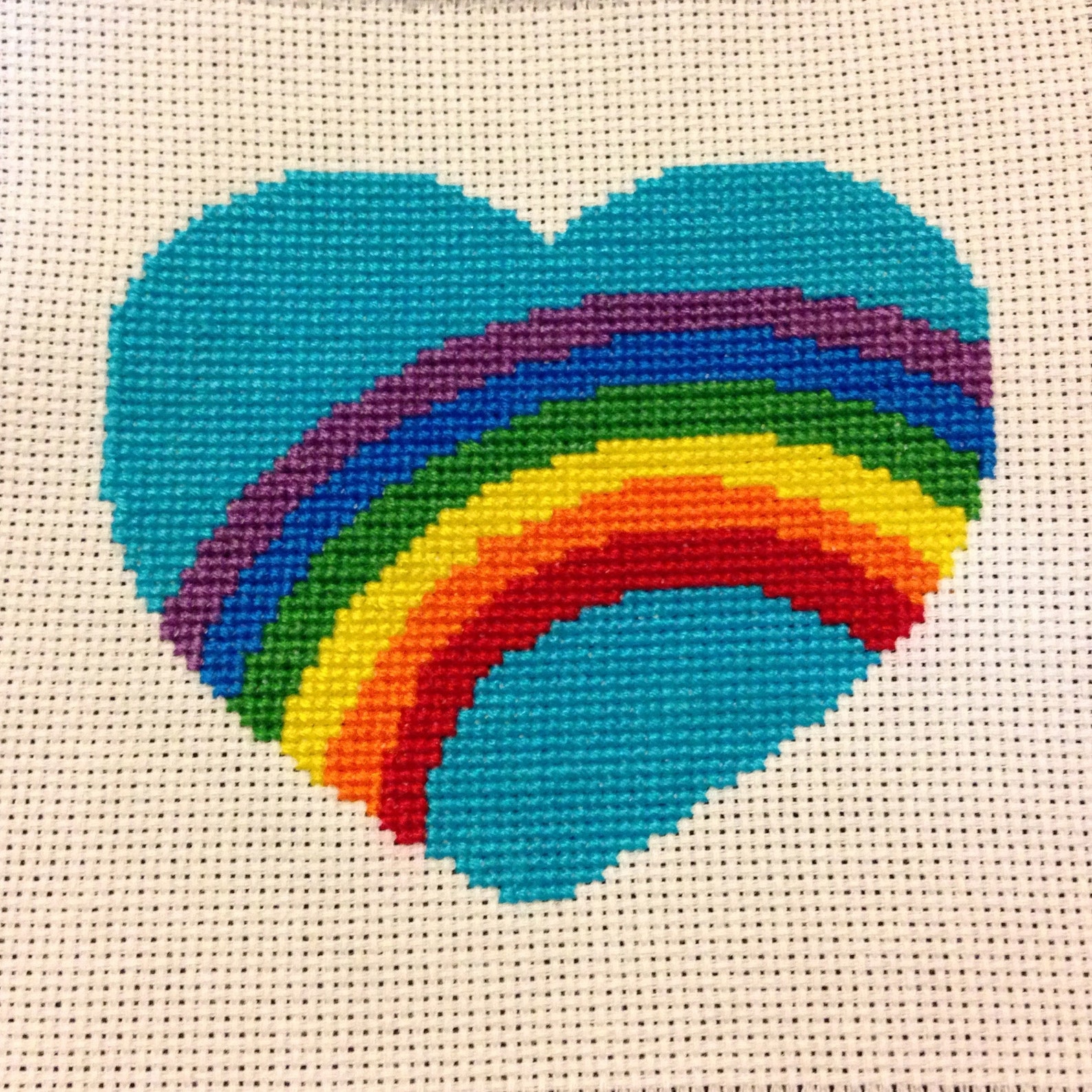 PDF Pattern Rainbow Heart - Etsy