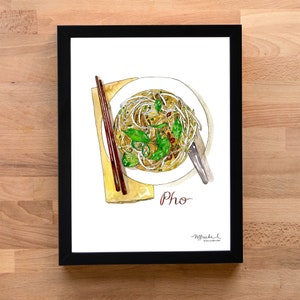 Pho / Illustrated Watercolor Art Print - Etsy