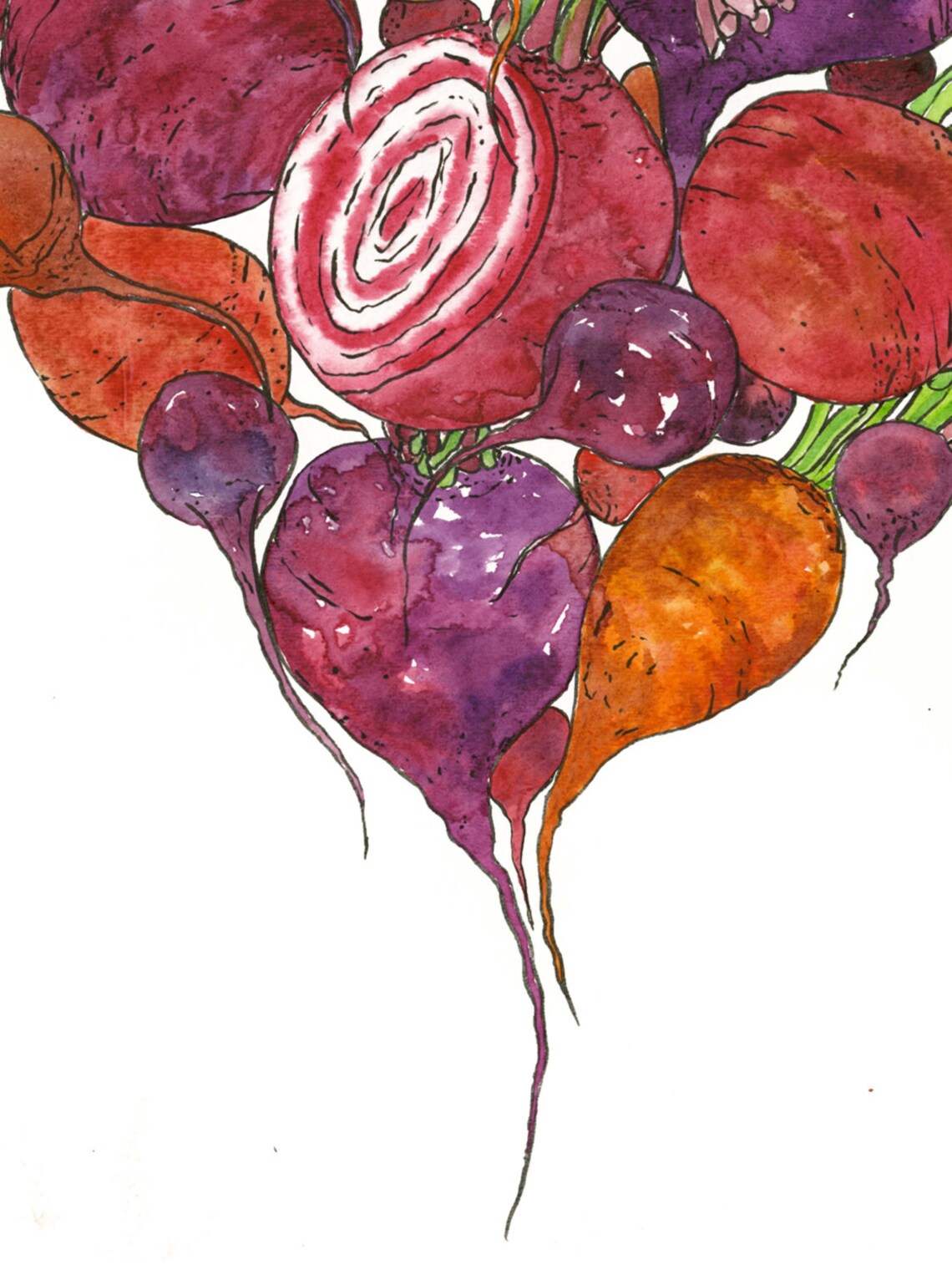 Heartbeet Watercolor Illustrated Kitchen Art Print/ Lovely - Etsy