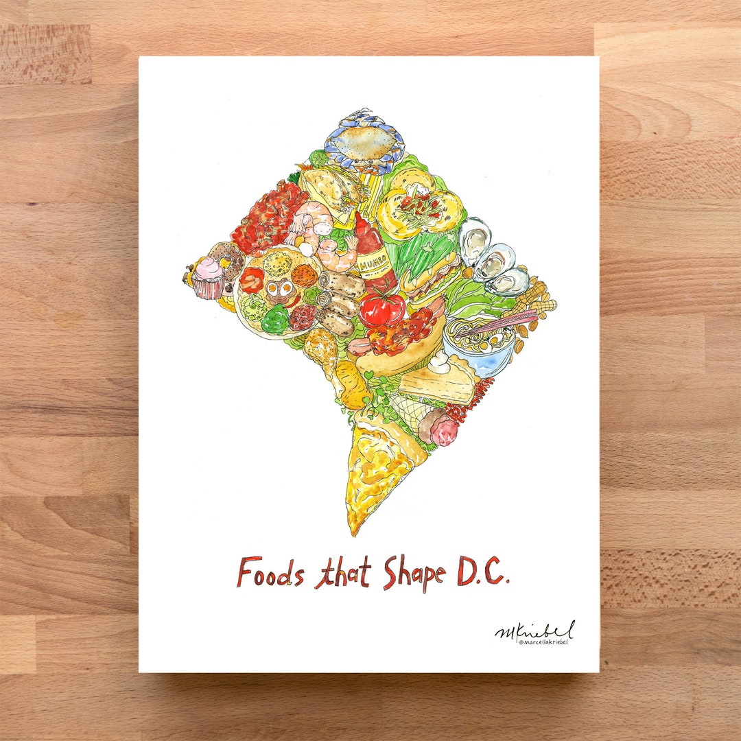 Foods That Shape DC Watercolor Art Print - Etsy
