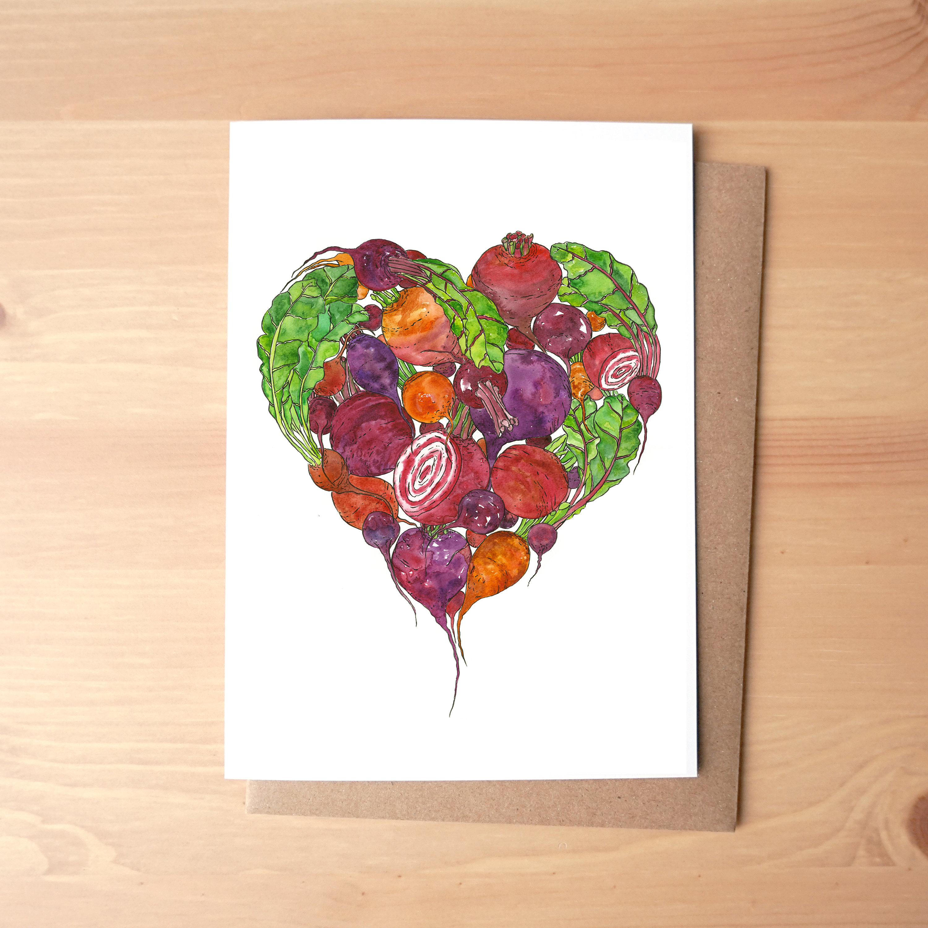 HeartBEET Greeting Card Envelope / Vegetable Heart | Etsy